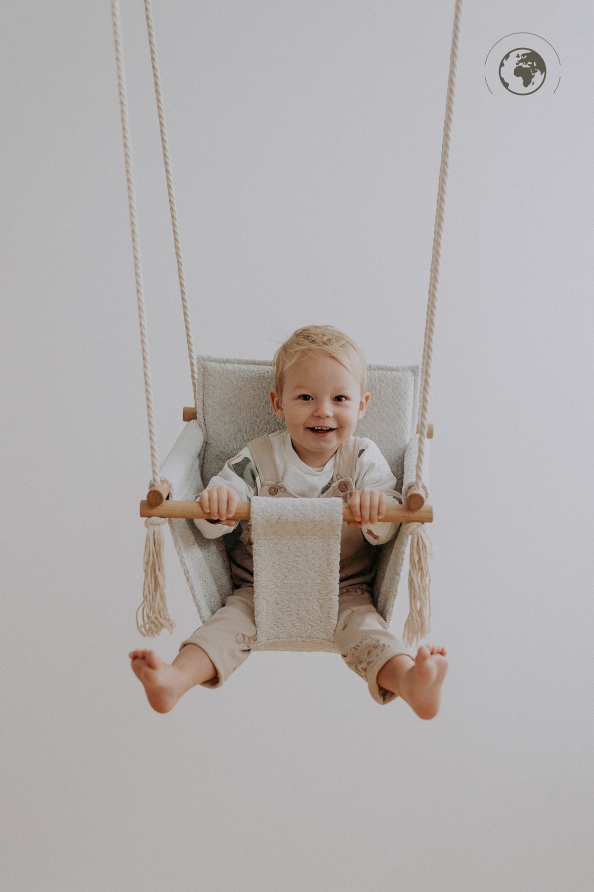BaBi Kinder Schommel - Bouclé Ice Grey – Mimu Kids
