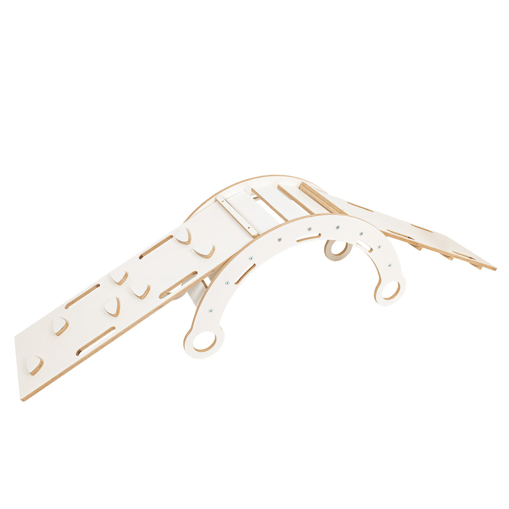 Houten Klimrek met Glijbaan, Ladder met Schommel inclusief Beige Kusse ...